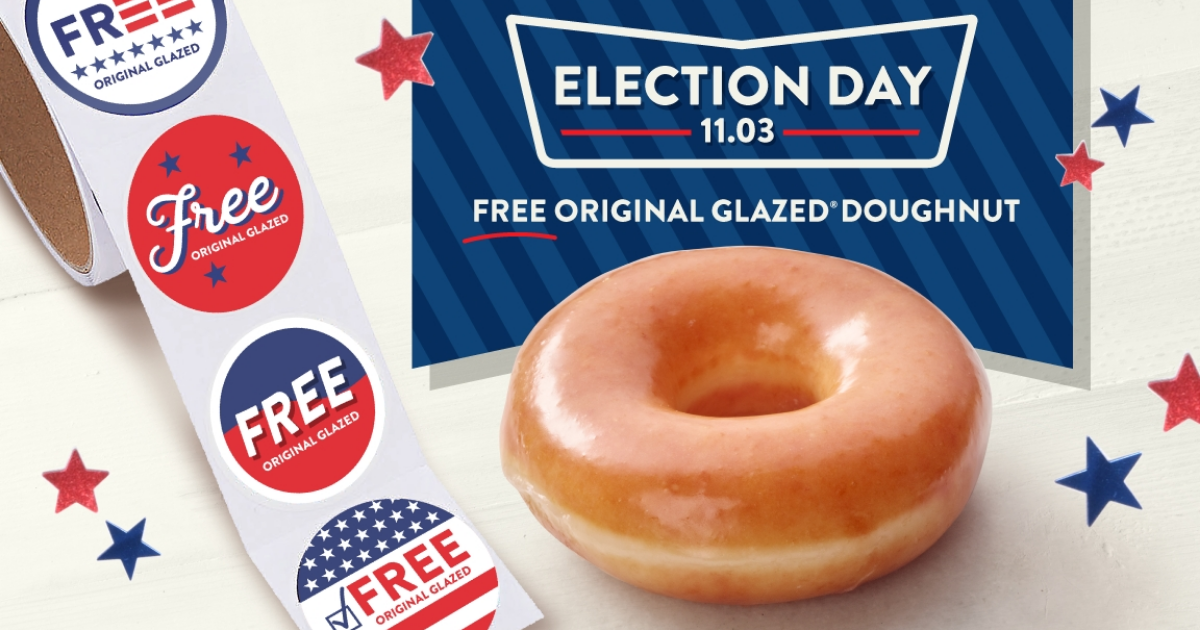 FREE Glazed Doughnut from Krispy Kreme on Election Day - The Freebie ... FREE Glazed Doughnut from Krispy Kreme on Election Day - The Freebie ...