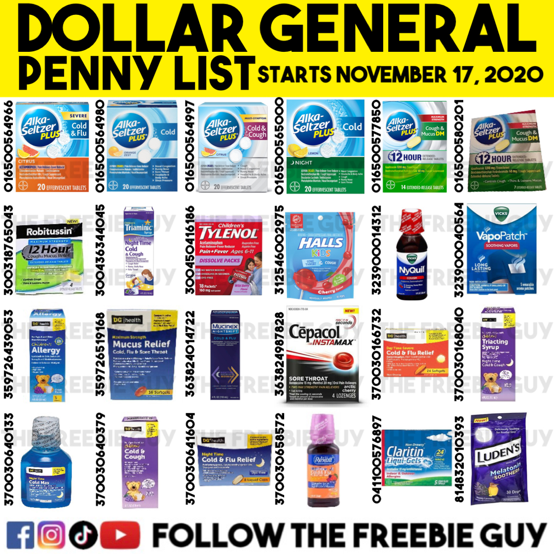 DOLLAR GENERAL PENNY LIST NOVEMBER 17, 2020 - The Freebie Guy®