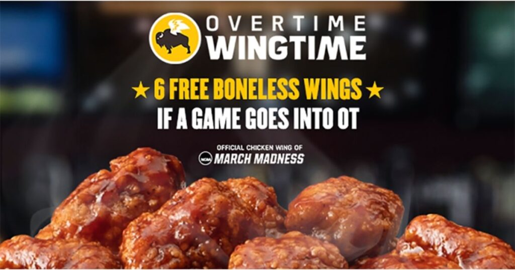 Possible 6 Free Boneless Wings from Buffalo Wild Wings - The Freebie Guy®