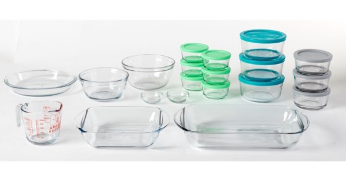 WALMART - Anchor Hocking Clear Glass Bakeware 32 Piece Set! FOR $20 ...