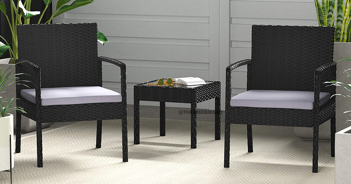 Woot! - 3 Piece Rattan Patio Set Only $99 Shipped - The Freebie Guy® ️️️