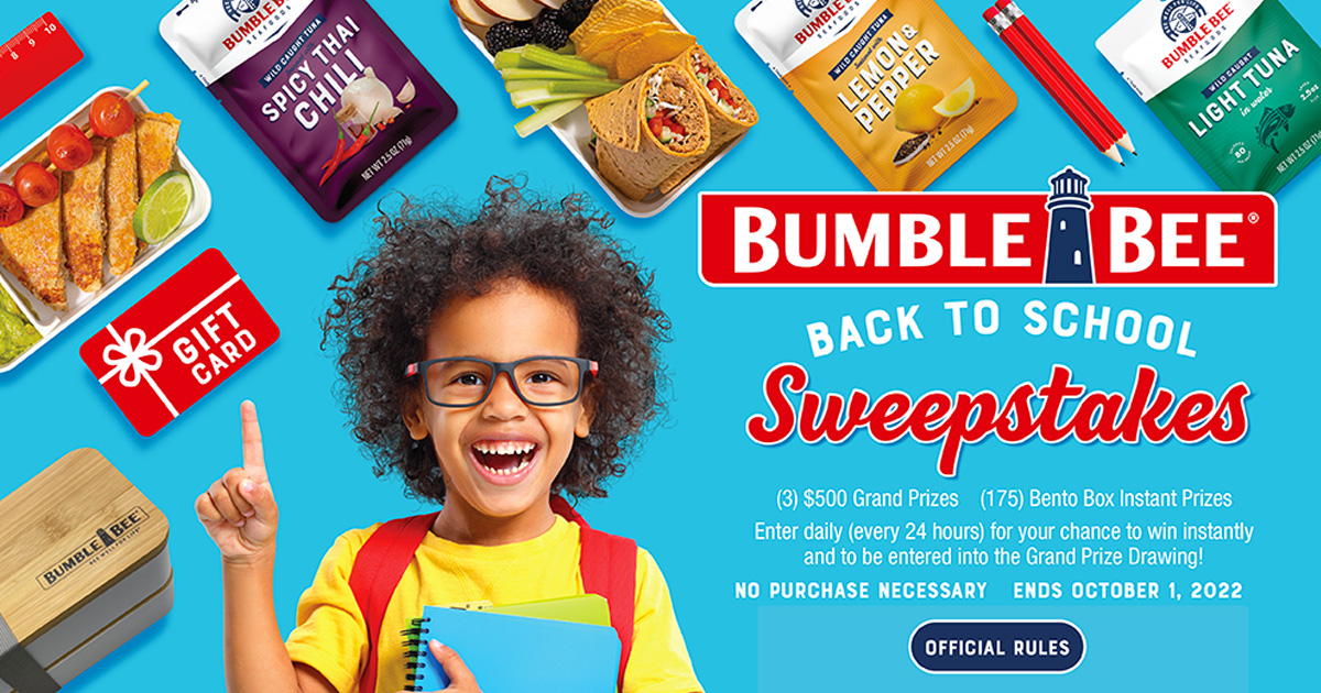 The Bumble Bee Back To School Sweepstakes and Instant Win Game - The ...