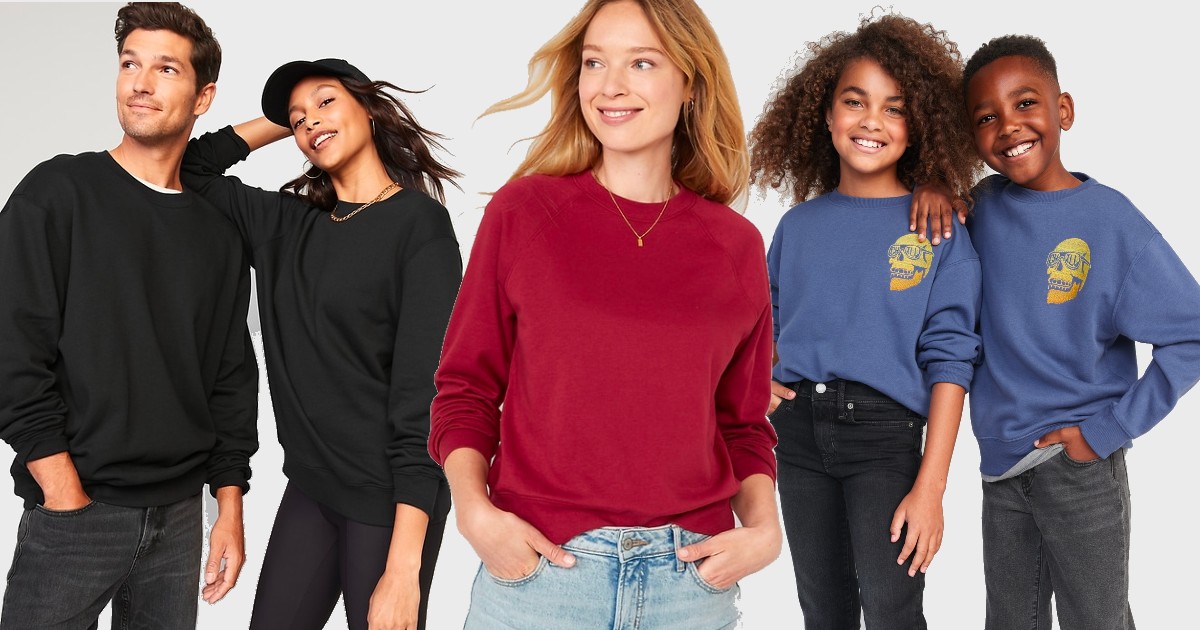 Old Navy Today Only Crewneck Sweatshirts Starting At 12 The