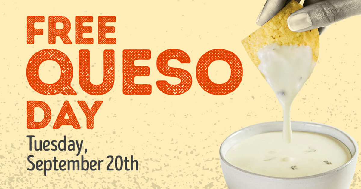 Free Queso at Moe's Southwest Grill - Today Only - The Freebie Guy® ️️️
