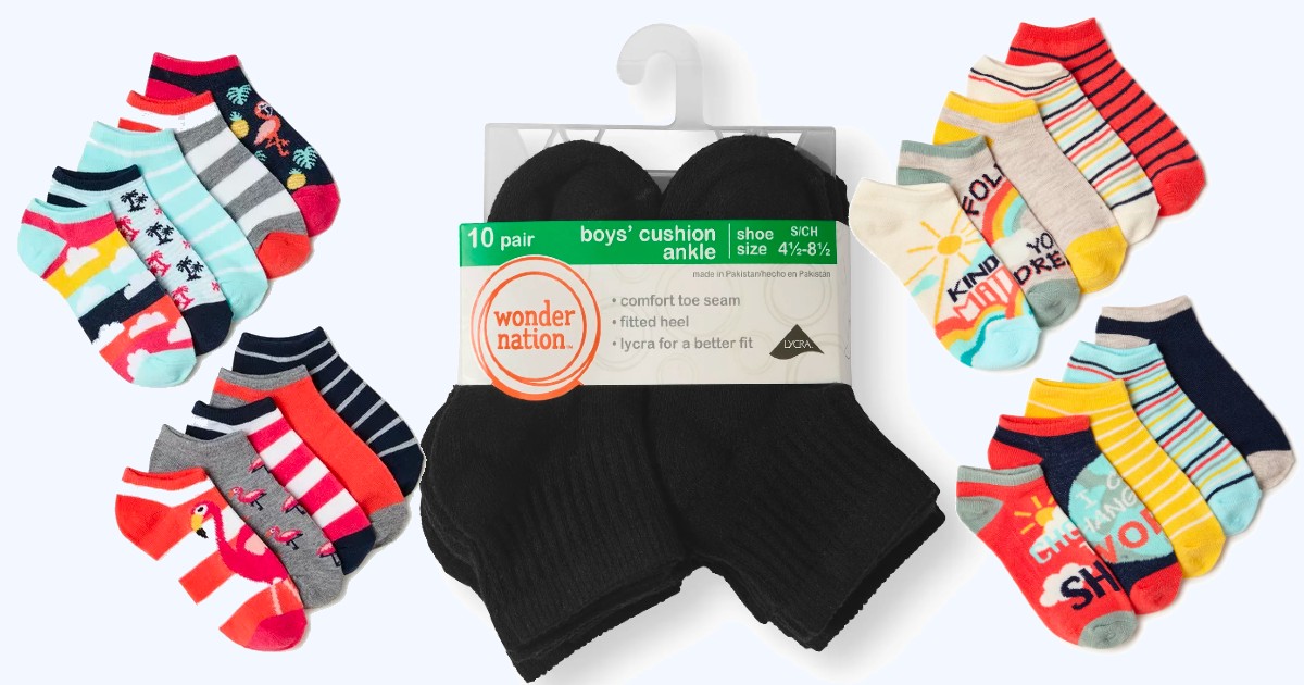 Walmart - 10 Pack Wonder Nation Socks Only $5 - The Freebie Guy®