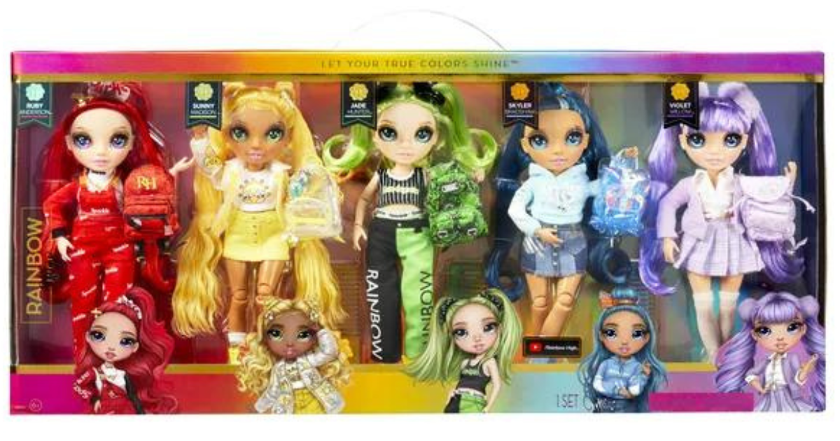 Walmart - Rainbow High Exclusive with 5 Jr High Fashion Doll $39 (Reg ...