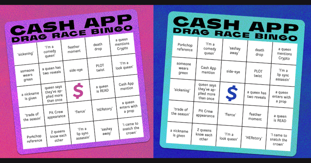 Cash App Drag Race Bingo Giveaway - The Freebie Guy®