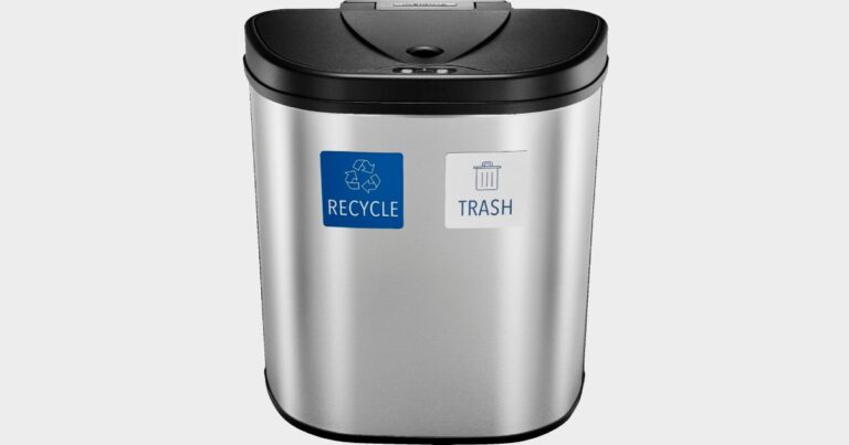 Insignia 18 Gal Automatic Trash Can w/ Recycle and Waste Divider Only ...