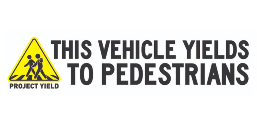 Free "This Vehicle Yields to Pedestrians" Bumper Sticker - The Freebie Guy®