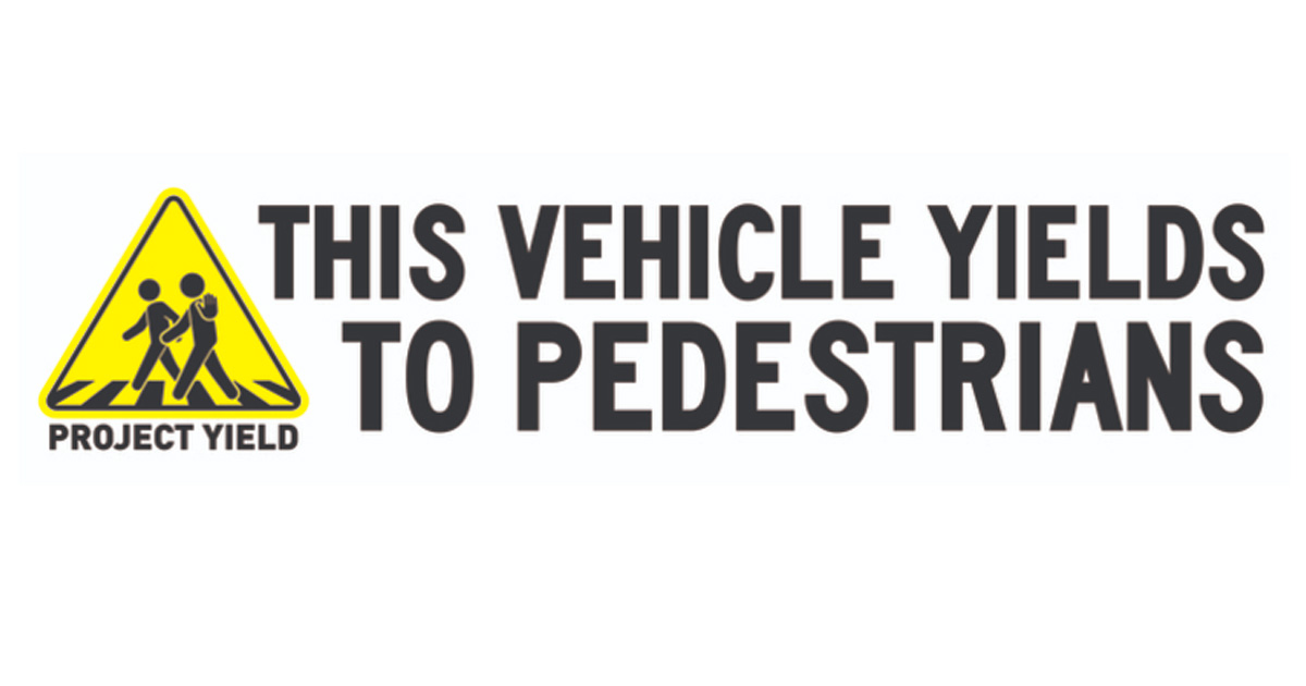 Free "This Vehicle Yields to Pedestrians" Bumper Sticker - The Freebie ...
