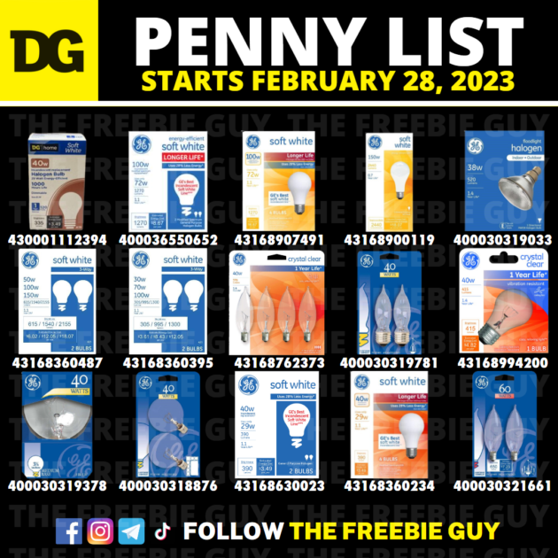 Dollar General Penny List for February 28, 2023 - The Freebie Guy®