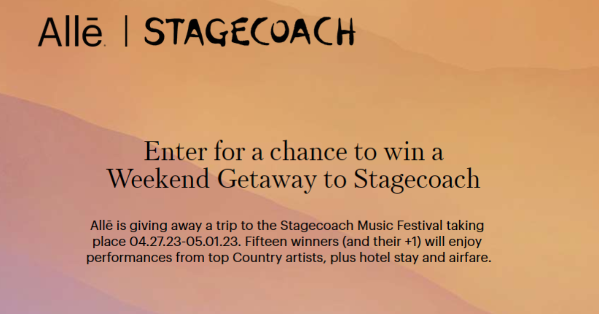 The Stagecoach Weekend Giveaway from Allē - The Freebie Guy®