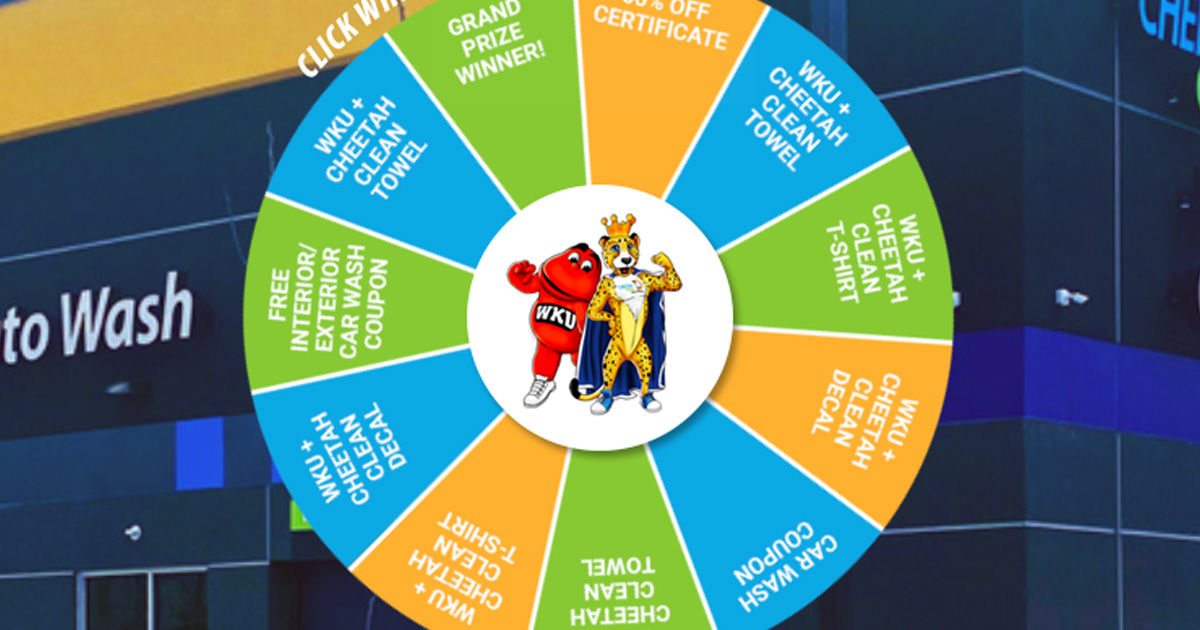 Western Kentucky Cheetah Clean Winter 2023 Spin to Win - The Freebie Guy® Western Kentucky Cheetah Clean Winter 2023 Spin to Win - The Freebie Guy®