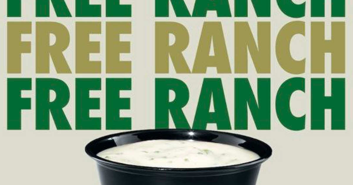 Free Ranch at Wing Stop - The Freebie Guy® ️️️