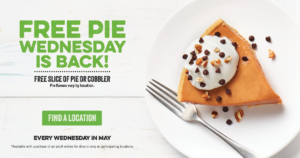 O Charley's Free Pie Wednesday - The Freebie Guy®