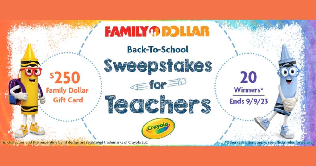 Family Dollar 2023 Back-to-School Sweepstakes for Teachers - The ...