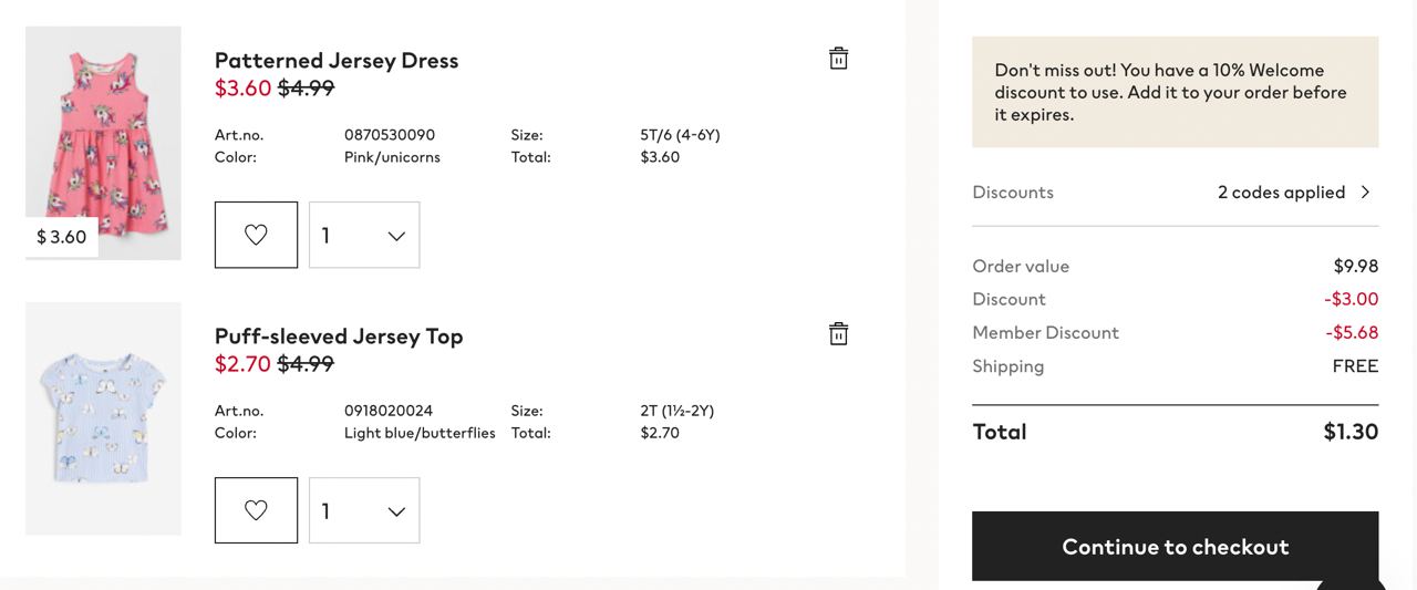 TODAY ONLY! H&M Prices as Low as 40¢ With FREE SHIPPING! - The Freebie Guy®