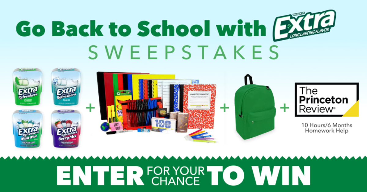 Go Back to School with Extra Sweepstakes - The Freebie Guy®