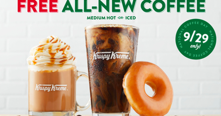 Free Medium Hot or Iced Coffee at Krispy Kreme on September 29th with ...