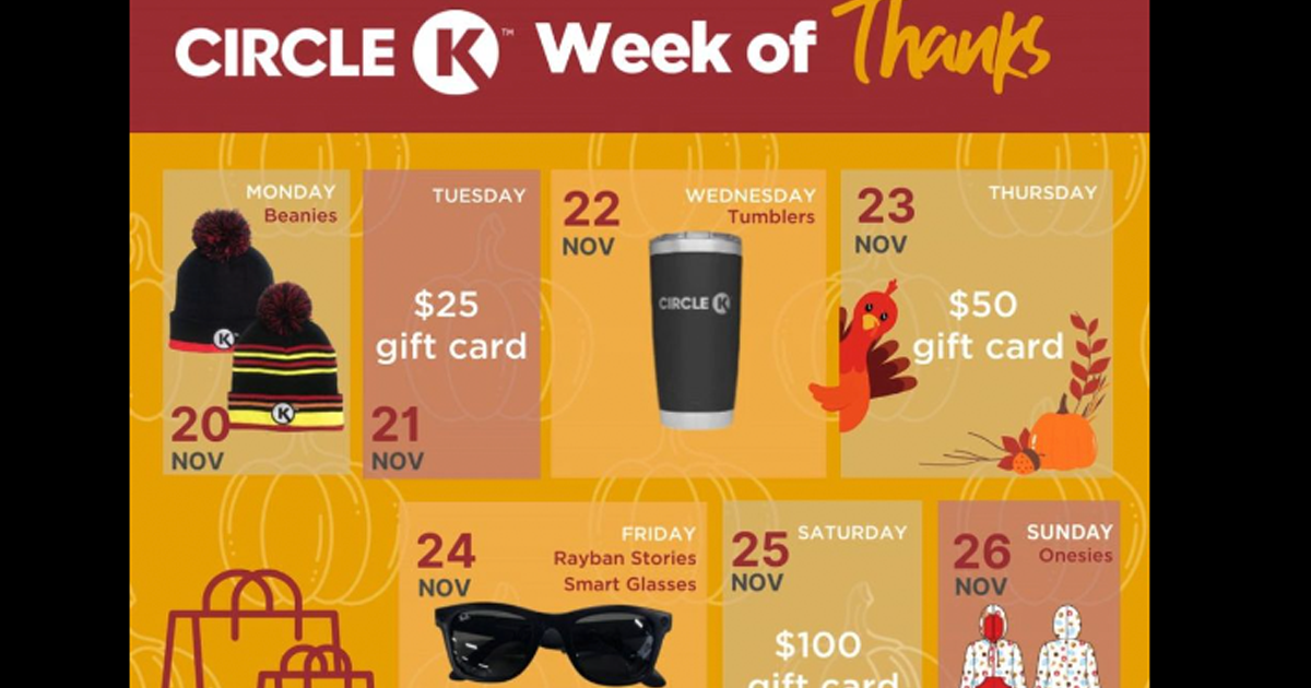 Win Gifts with Circle K's Week of Thanks Promotion! - The Freebie Guy® ️️️