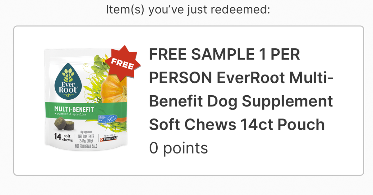 Free Sample of EverRoot Multi-Benefit Dog Supplement Chews 14 Ct - The ...
