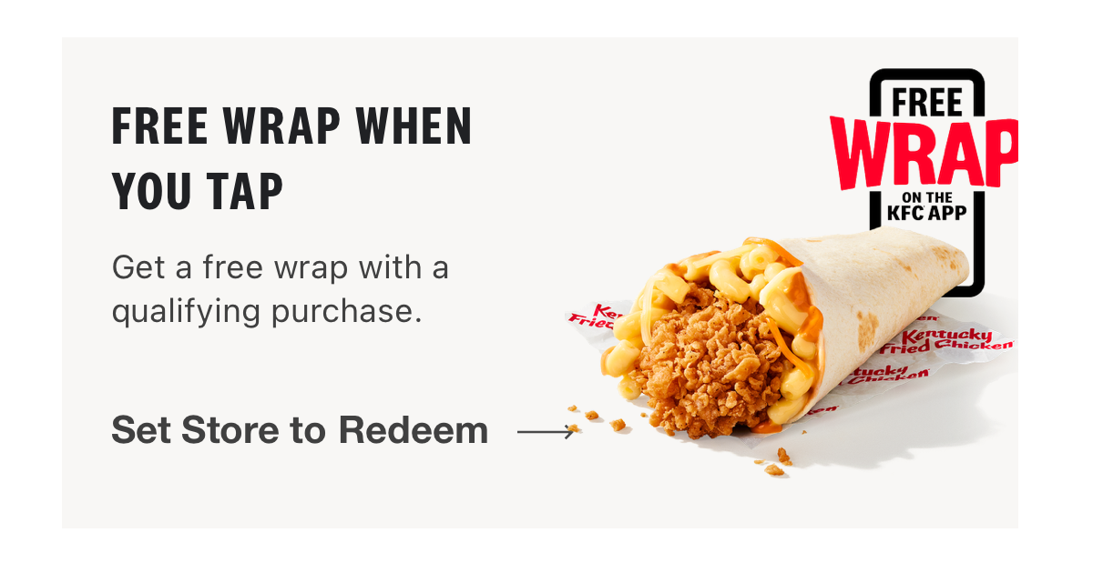 Free Wrap at KFC with $1.00 Purchase - The Freebie Guy® ️️️