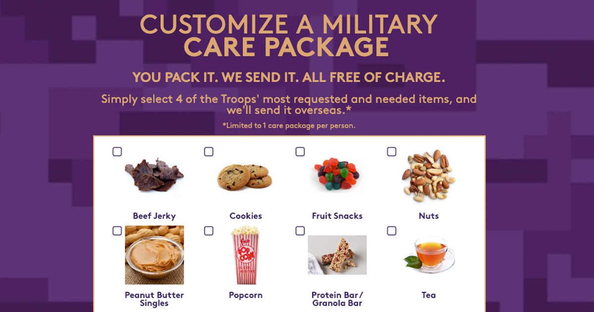Send a Free Military Care Package to the Troops! - The Freebie Guy® ️️️