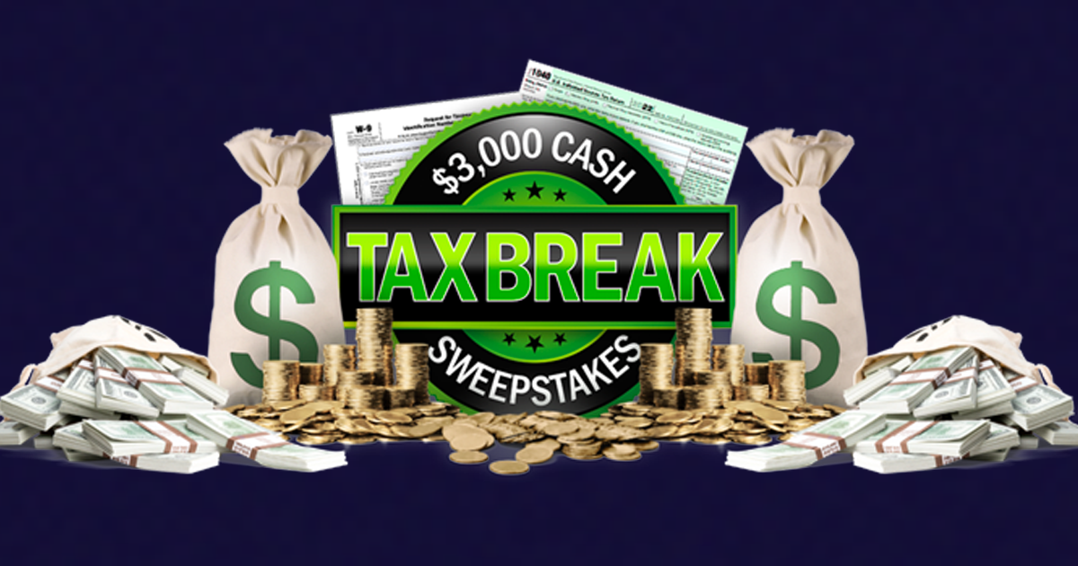 Tax Break Sweepstakes! Win $3,000! - The Freebie Guy®
