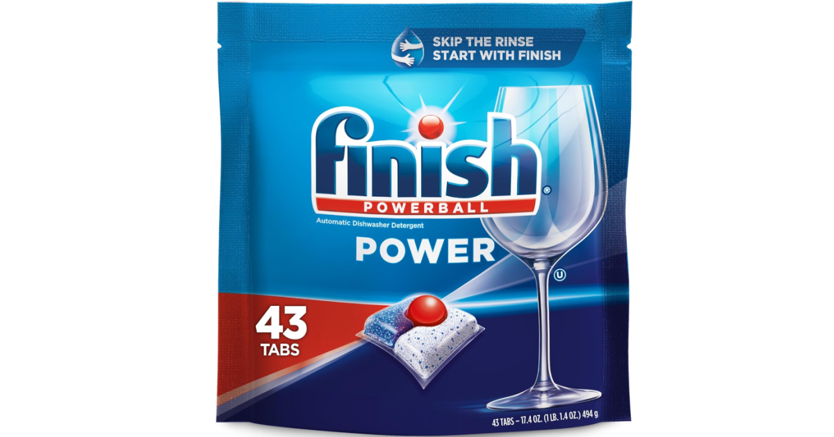 Finish Powerball Dishwasher Detergent 43-Count Only $8 - The Freebie ...