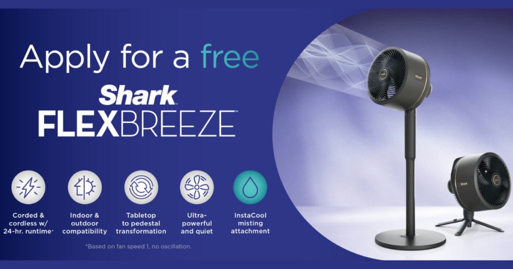 Apply to try Shark FlexBreeze Fan for Free! - The Freebie Guy® ️️️