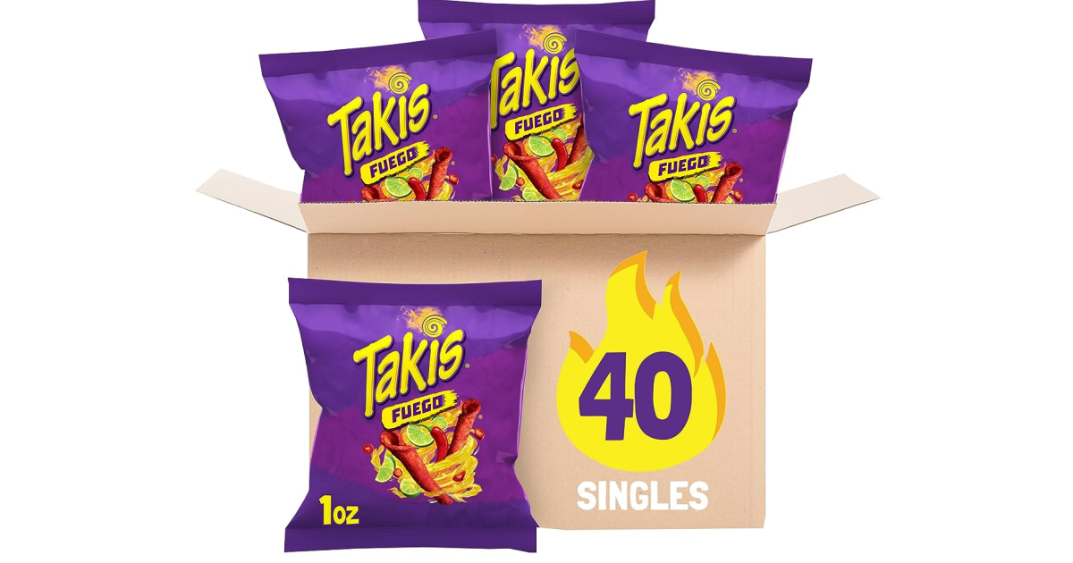 Takis Fuego Rolled Tortilla Chips 40-Pack Just $12.xx (Reg $15) - The ...