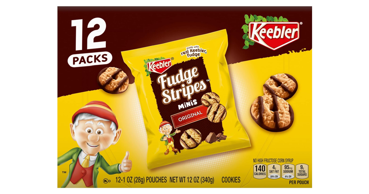 Keebler On-The-Go Fudge Stripes Cookies, 12 Count Just $5 - The Freebie ...