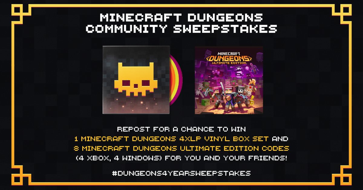 MICROSOFT 4-YEAR MINECRAFT DUNGEONS ANNIVERSARY SWEEPSTAKES - The ...
