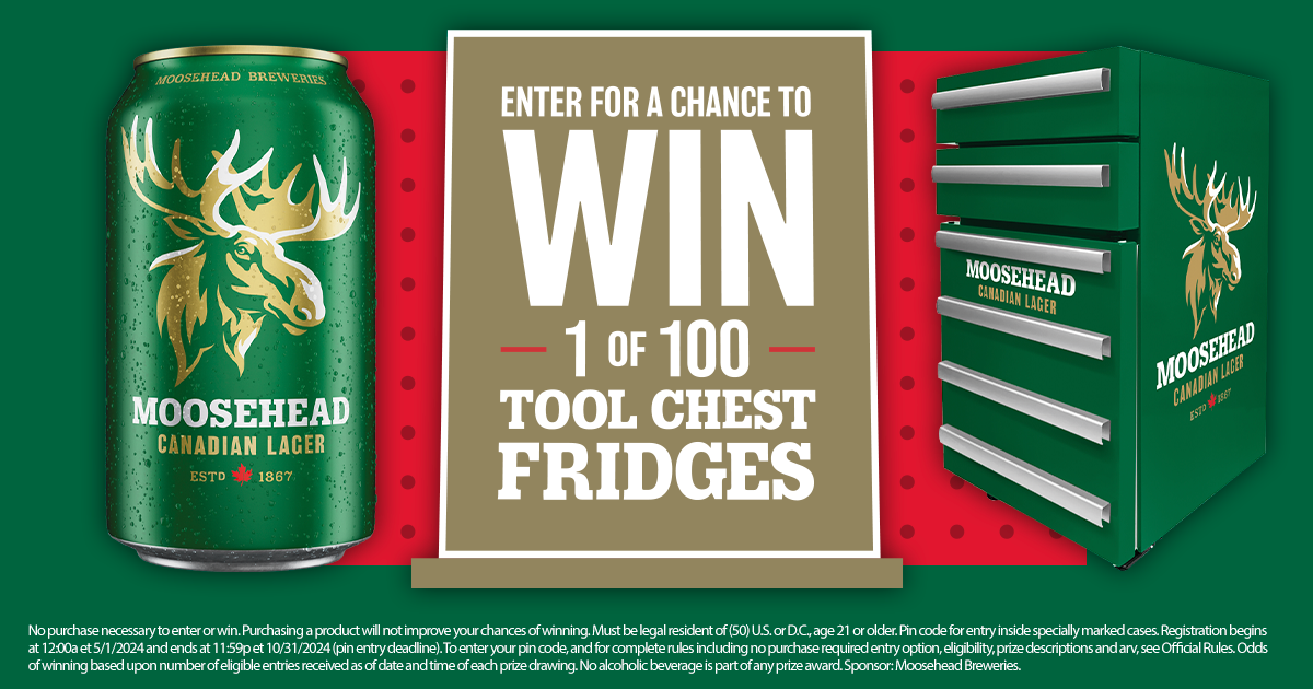 Moosehead Tool Chest Fridge Sweepstakes - The Freebie Guy®