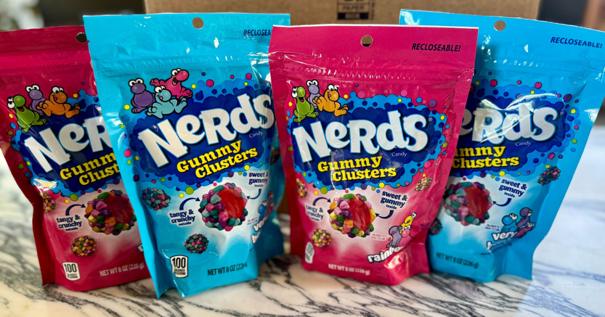NERDS Gummy Clusters Rainbow 8oz $3.xx Each on Amazon - The Freebie Guy ...