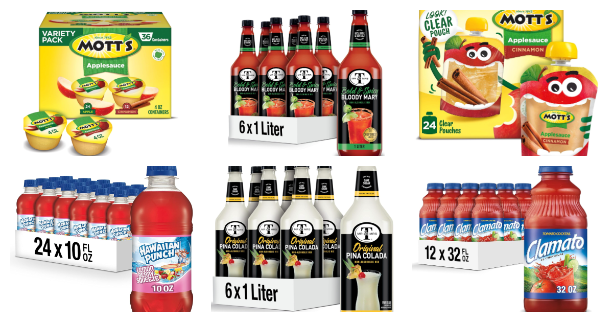 Amazon - $10 Off $50 Mott's, Mrs T's Drink Mixes, Hawaiian Punch ...