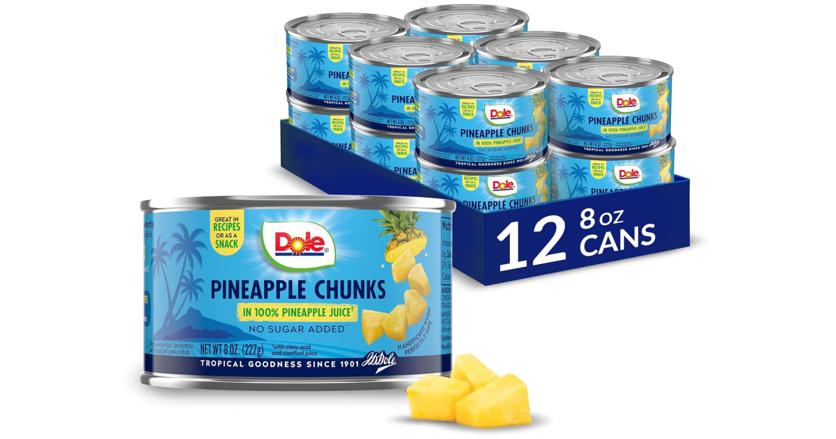 Dole Canned Pineapple Chunks 12-Pack Just $9.60 (80¢ Per Can!) - The ...