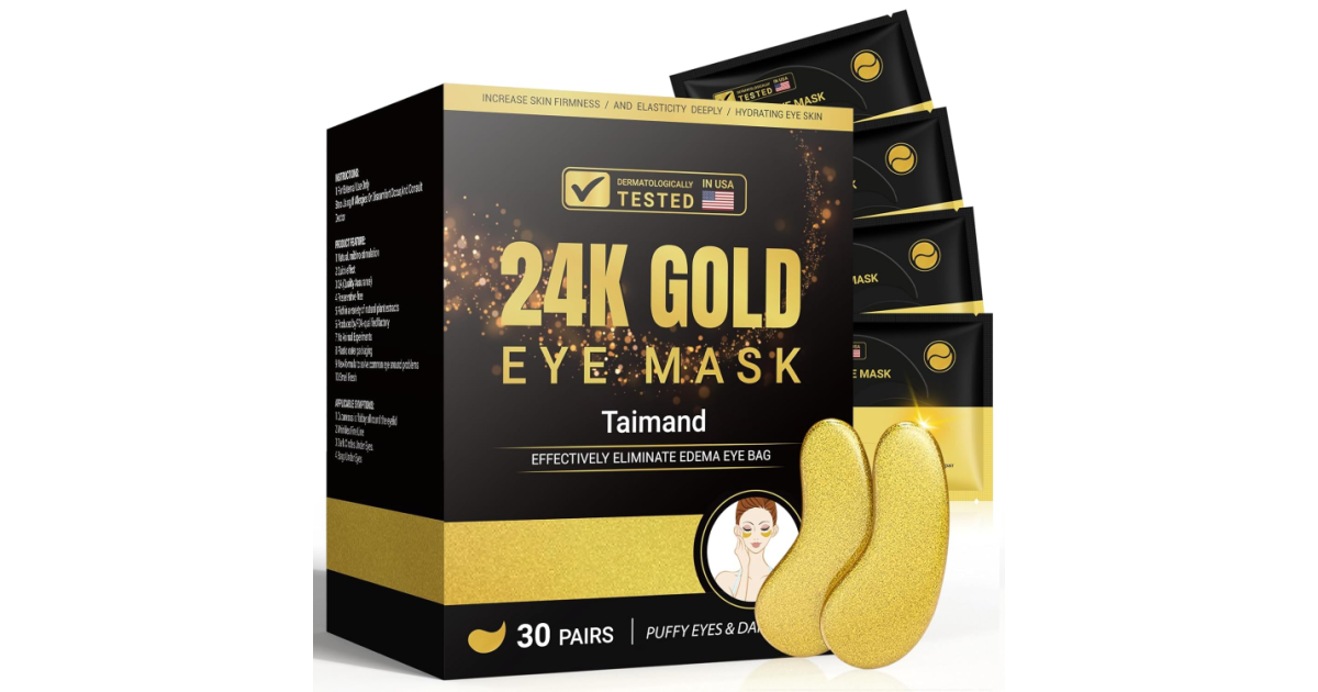 24K Gold Under-Eye Mask 30-Pairs Only $3.99 Shipped at Amazon (Reg. $10 ...