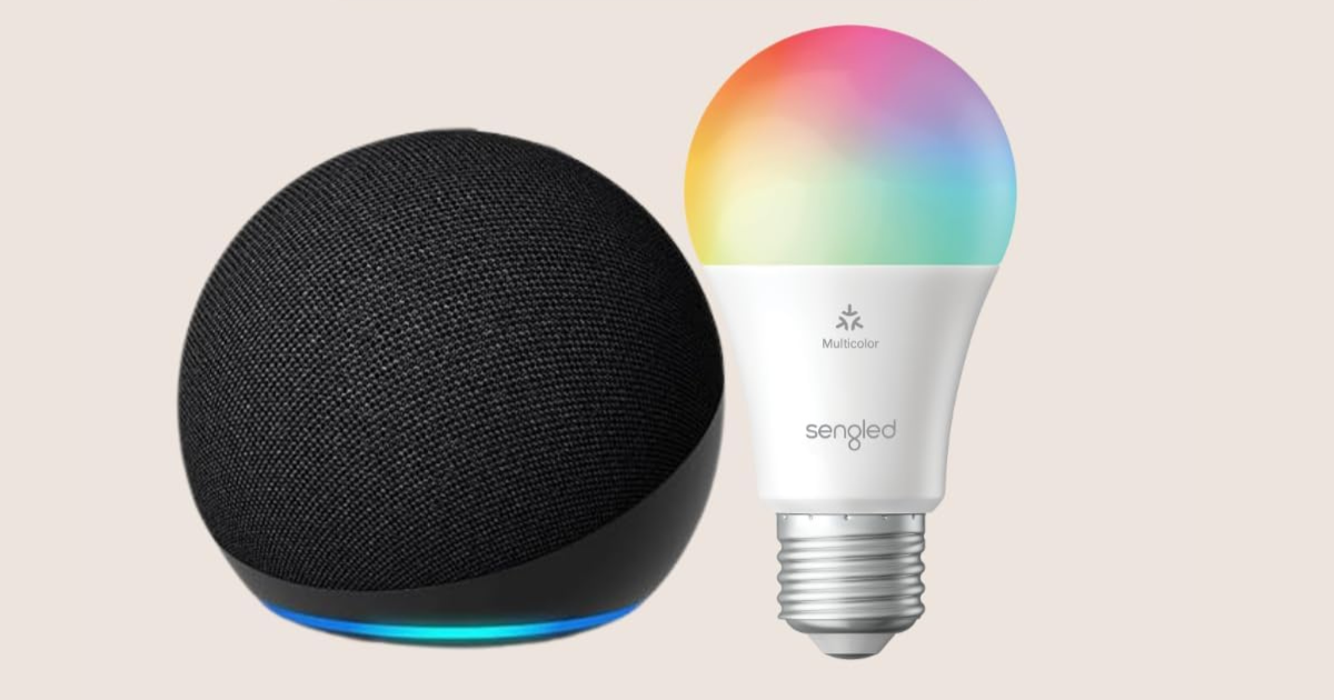 Echo Dot (5th Gen) | Charcoal with Sengled Smart Color Bulb Only $29.99 on Amazon (Reg. $70 ...