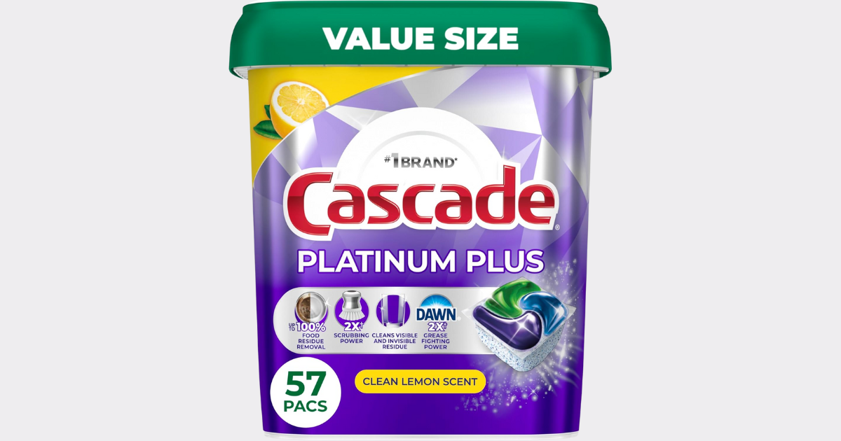 Cascade Platinum Plus Dishwasher Pods 57-Count Only $15 Shipped on ...