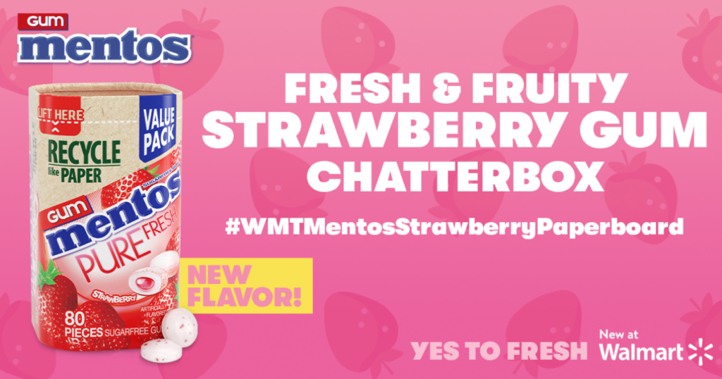 Apply to host a Mentos Strawberry Paperboard Gum Chatterbox with Ripple ...