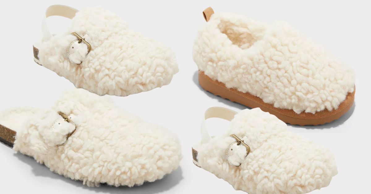Target Has the Cutest Faux Shearling Kids Slippers & They're 50% Off ...
