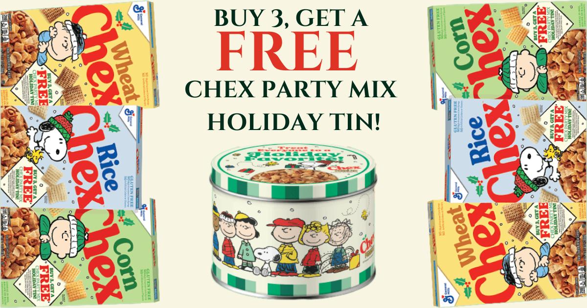Free Chex x Peanuts Party Mix Holiday Tin through December 31st - The ...