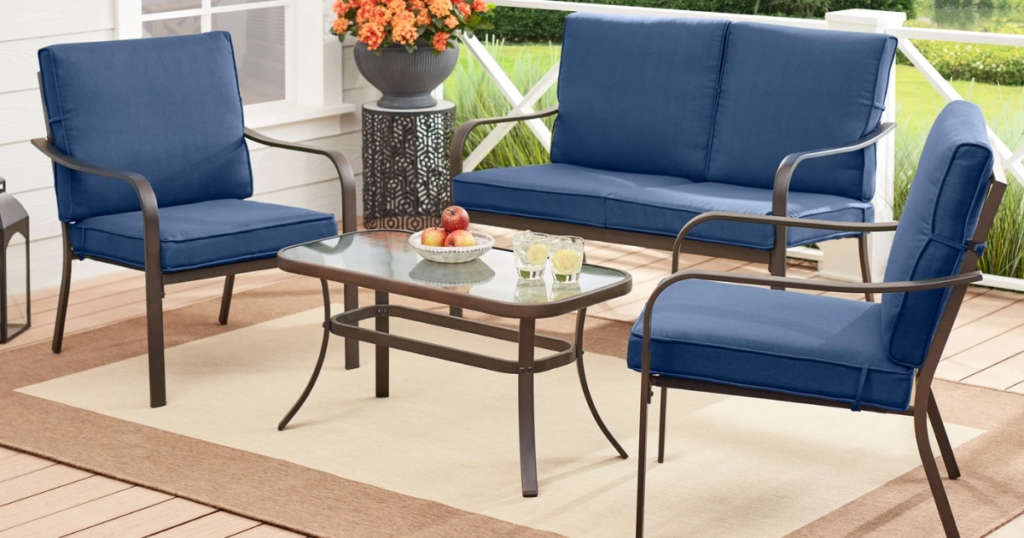 4 Piece Mainstays Patio Set only $119 (reg $298) - The Freebie Guy® ️️️