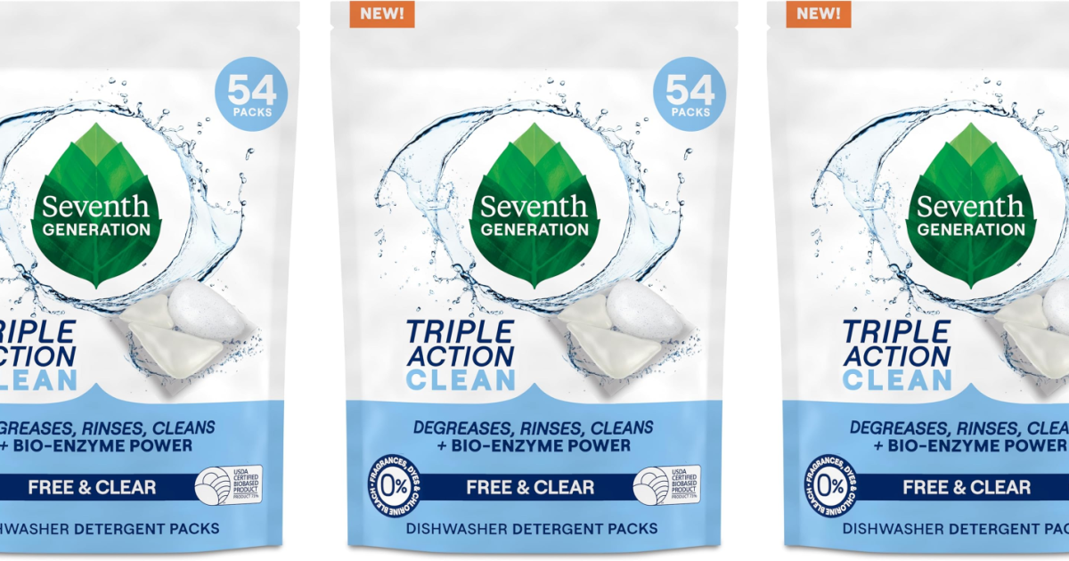 54 Count of Seventh Generation Dishwasher Pods Only $10.xx (Reg $22 ...