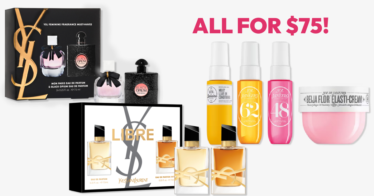 All for $75 Shipped! TWO YSL Fragrance Sets + 4-Piece Sol De Janeiro ...