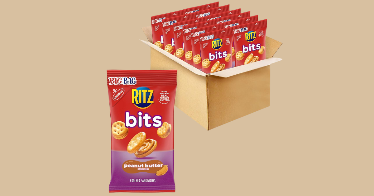 RITZ Bits Peanut Butter Cracker Sandwiches Big Bags 12-Pack Only $11.xx ...