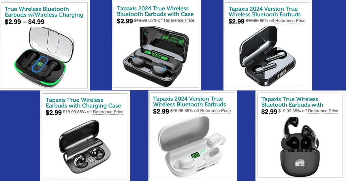 $2.99 True Wireless Bluetooth Earbuds with Charging Case! GO! - The ...