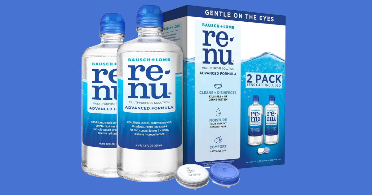 Renu Contact Lens Solution Advanced Formula Pack of 2 Only $8.xx on ...