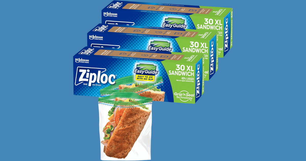 Ziploc XL Sandwich & Snack Bags 90-Count Just $5.xx (Reg $10) - The ...